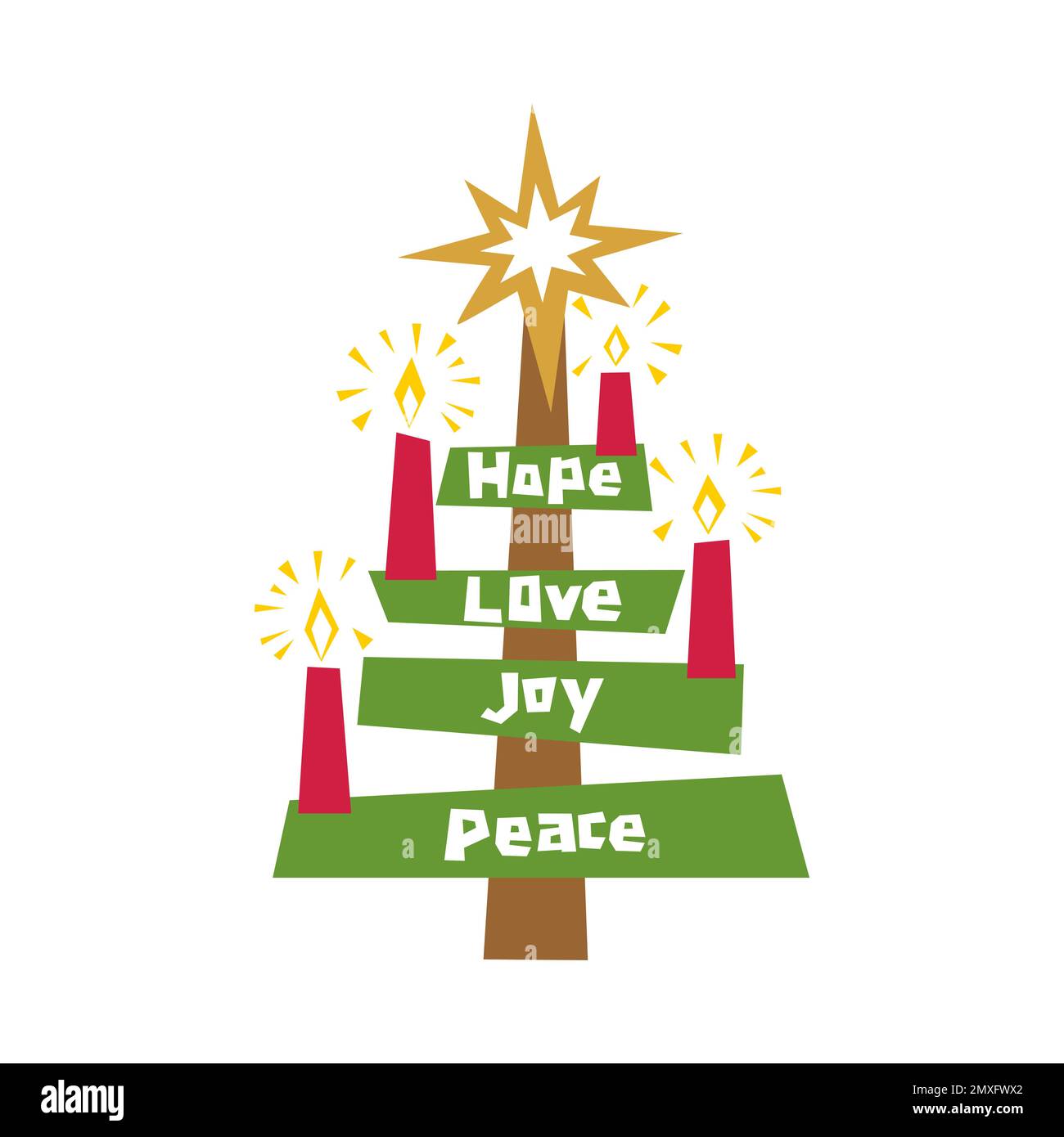 Christmas vector illustration. Holiday Advent candles lit in ...