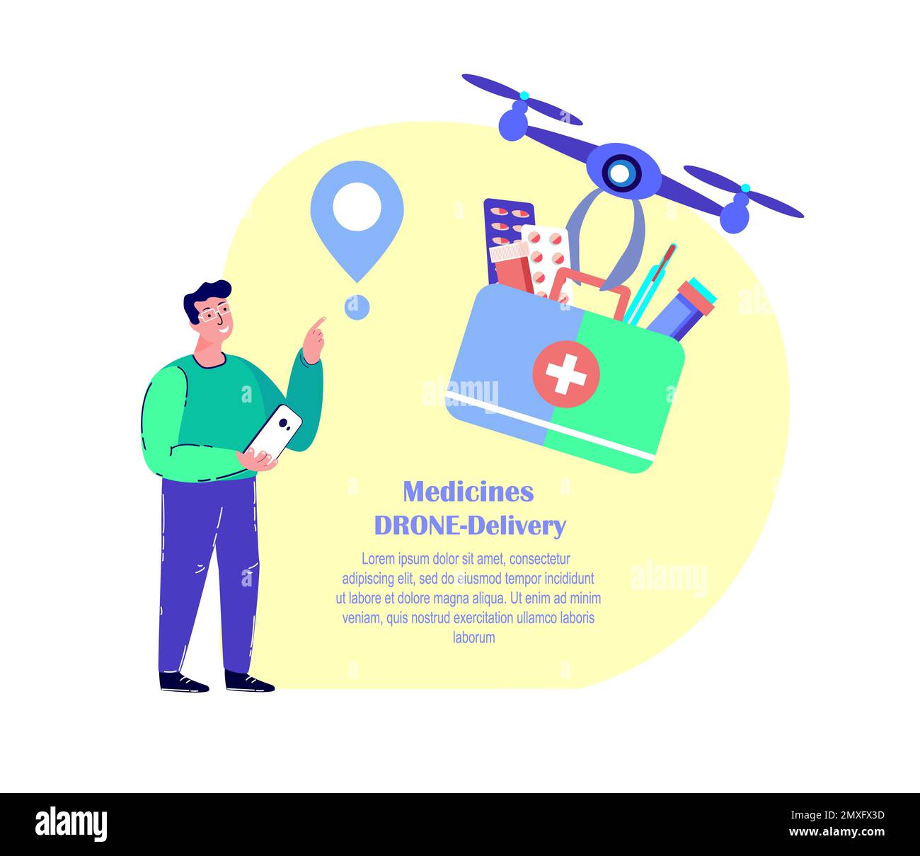 Drone delivery medicine Cut Out Stock Images & Pictures - Alamy