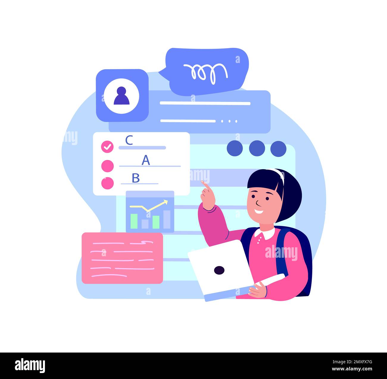 Girl Student Planning School Timetable.Plans,Schedule, Remote Education ...