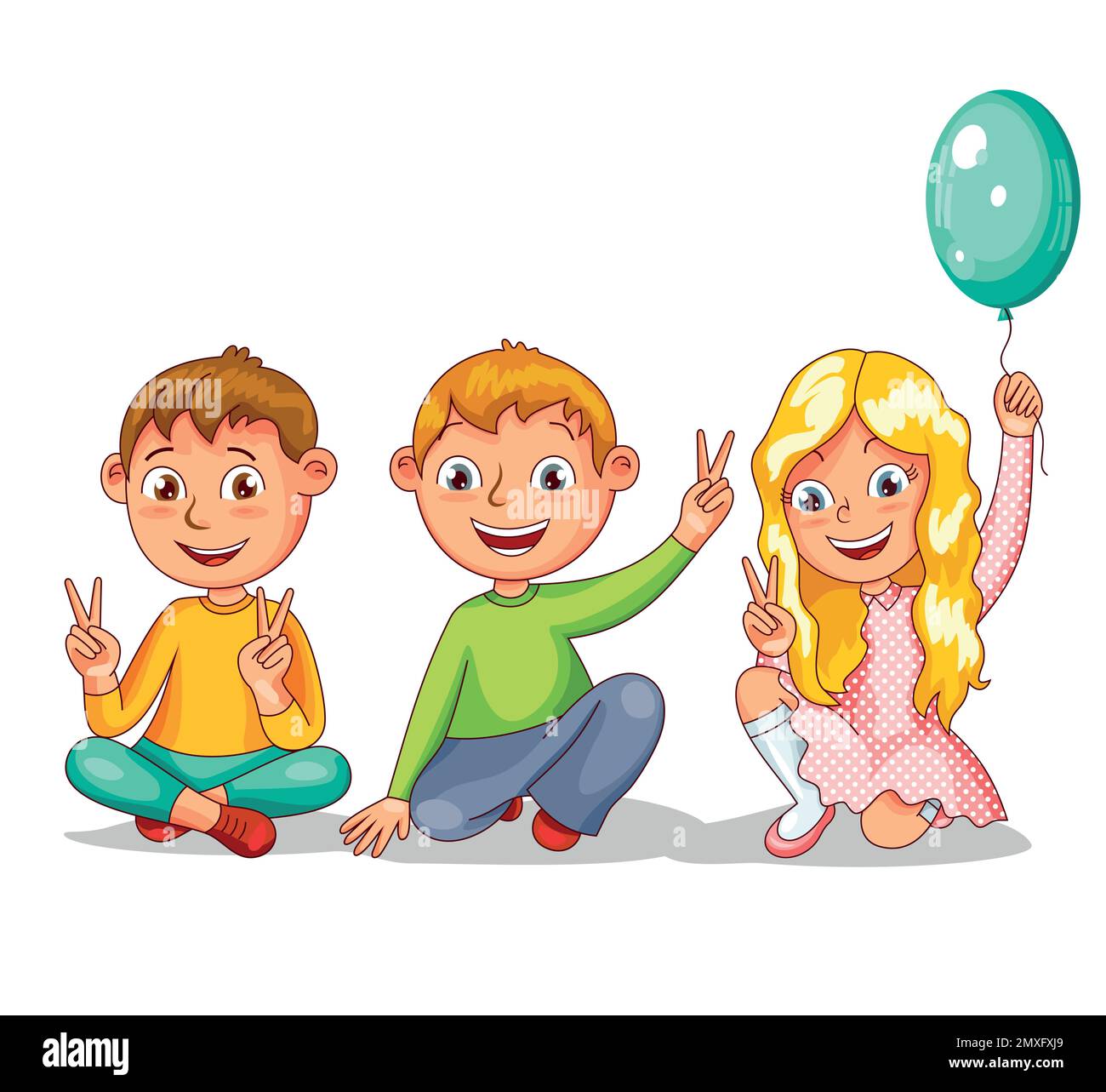 happy cartoon kids Stock Vector Image & Art - Alamy