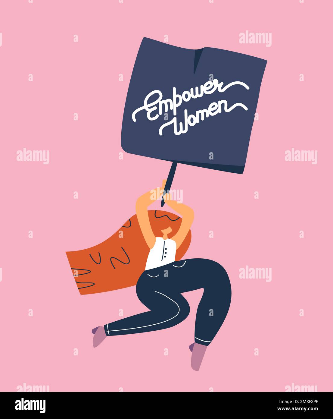 Happy International Woman Day Congratulation.Jumping Beautiful Strong ...