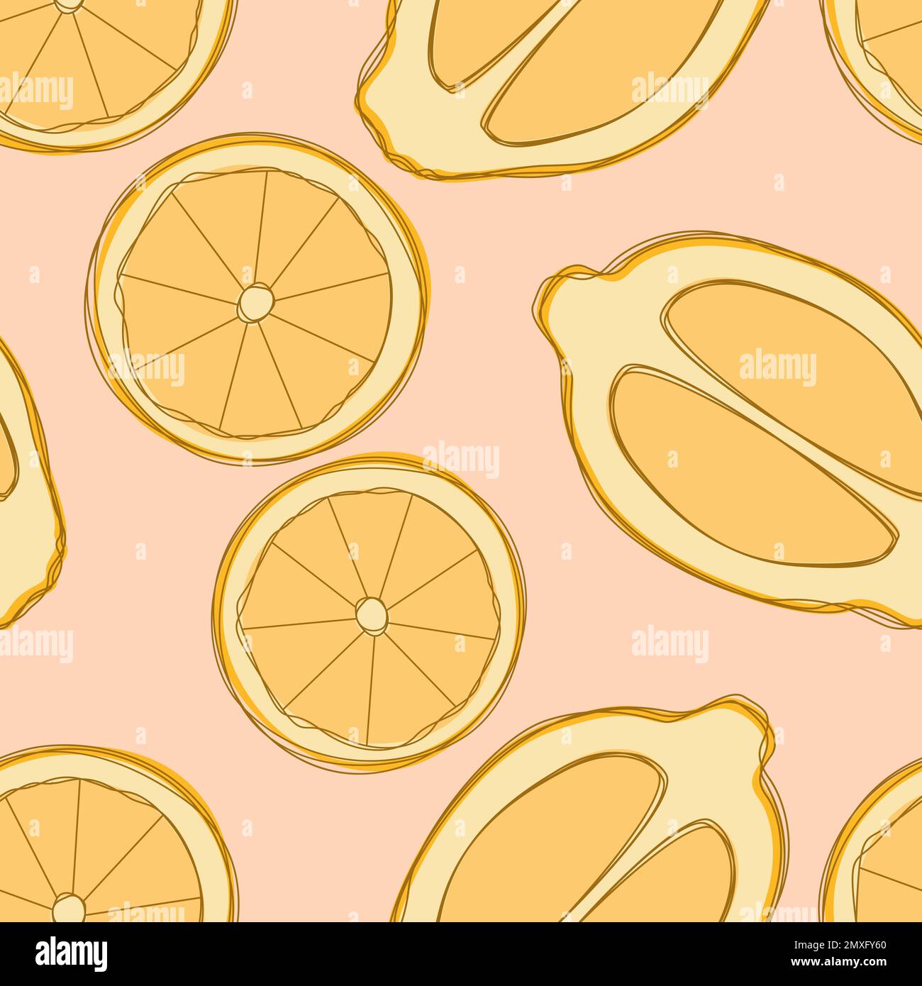 Lemon repeat pattern design. Hand-drawn background. citrus pattern for ...