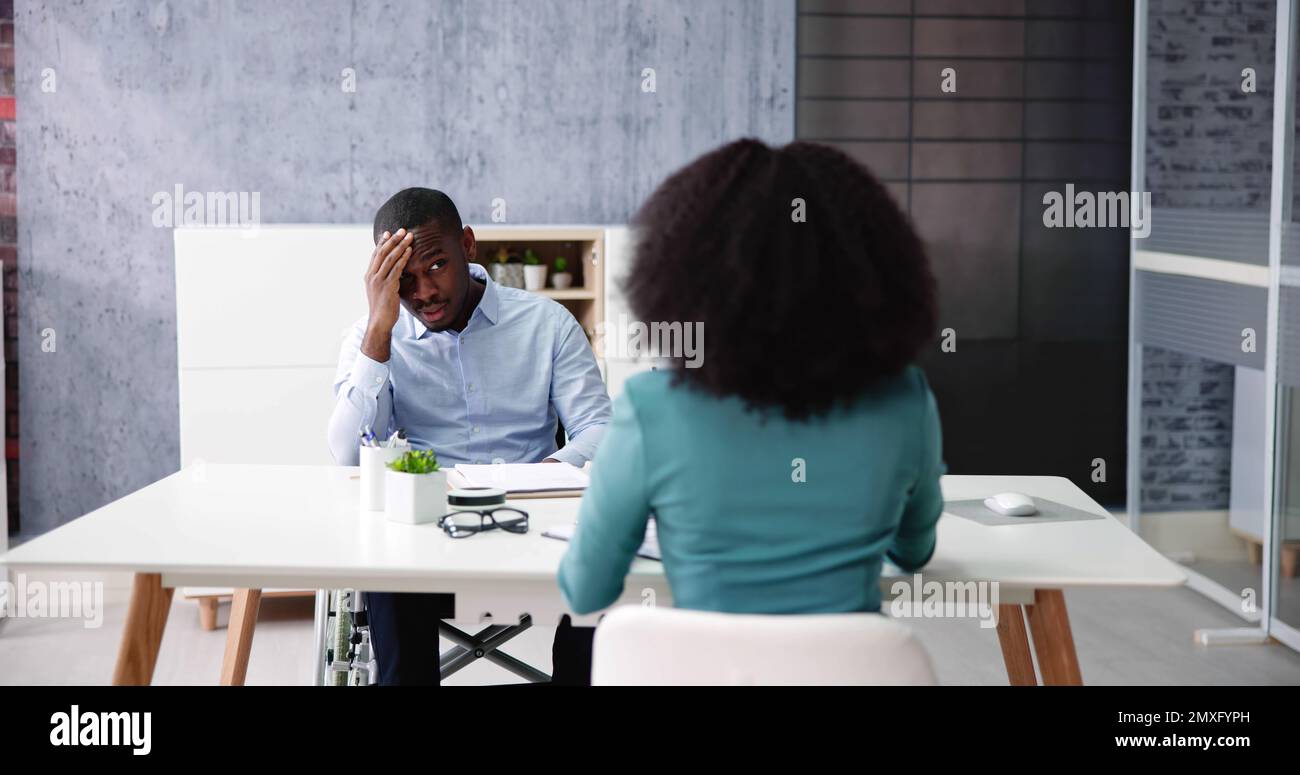 Disciplinary Meeting Or Interview Fail In Office Stock Photo - Alamy