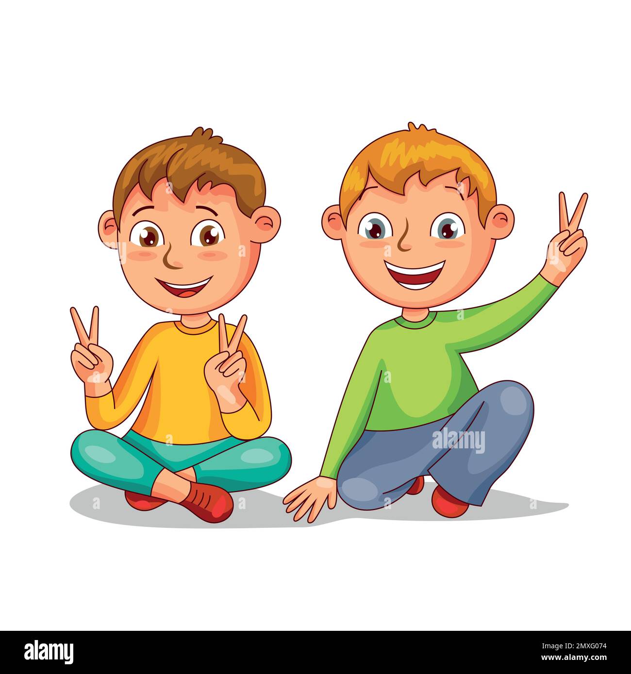 happy cartoon kids Stock Vector Image & Art - Alamy