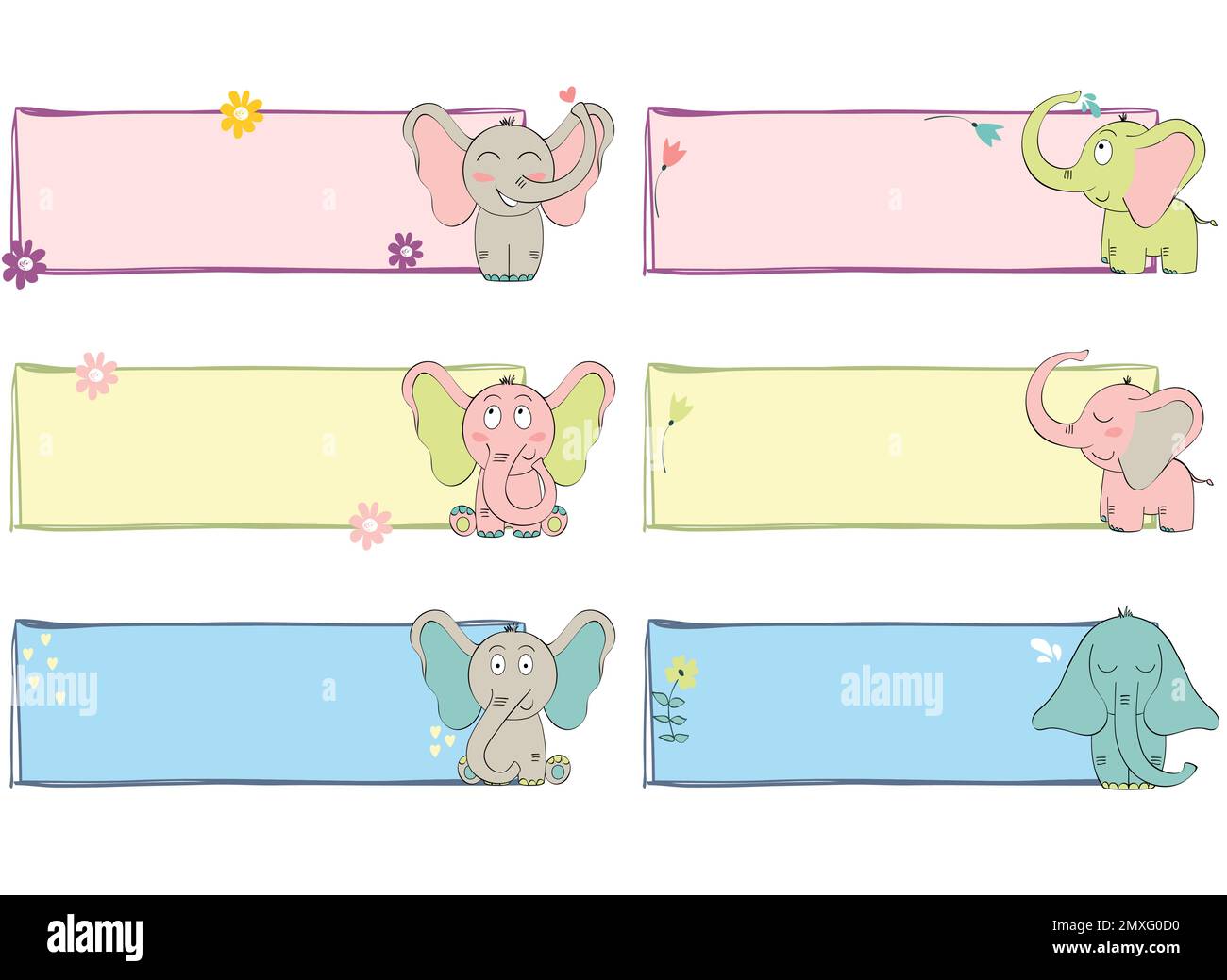 Vector cartoon elephants Stock Vector Image & Art - Alamy
