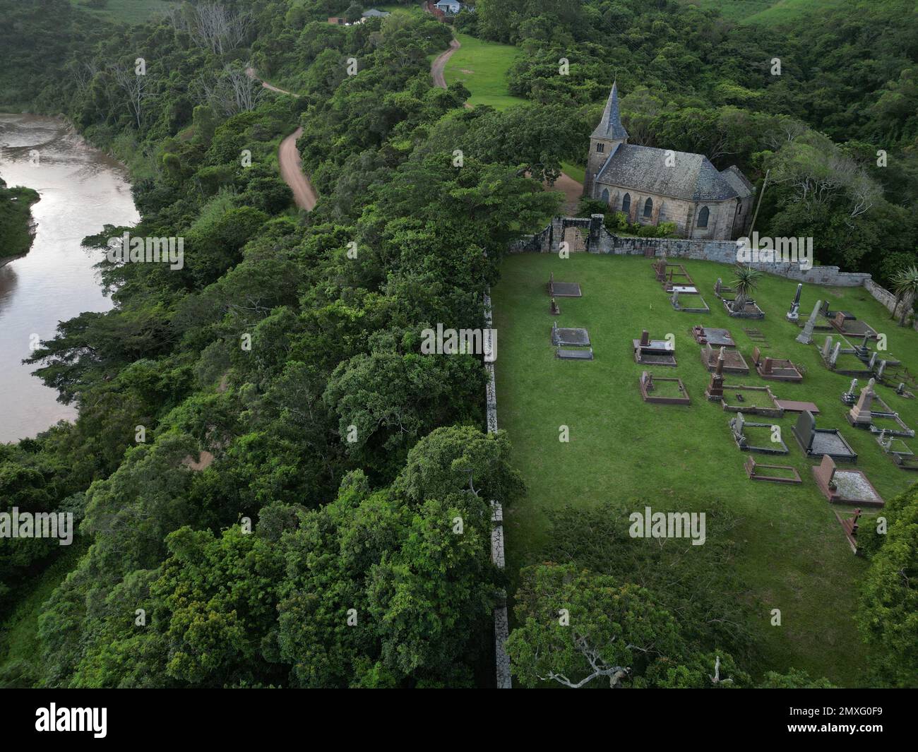 An aerial view of an Old Church in the rain forest Stock Photo - Alamy