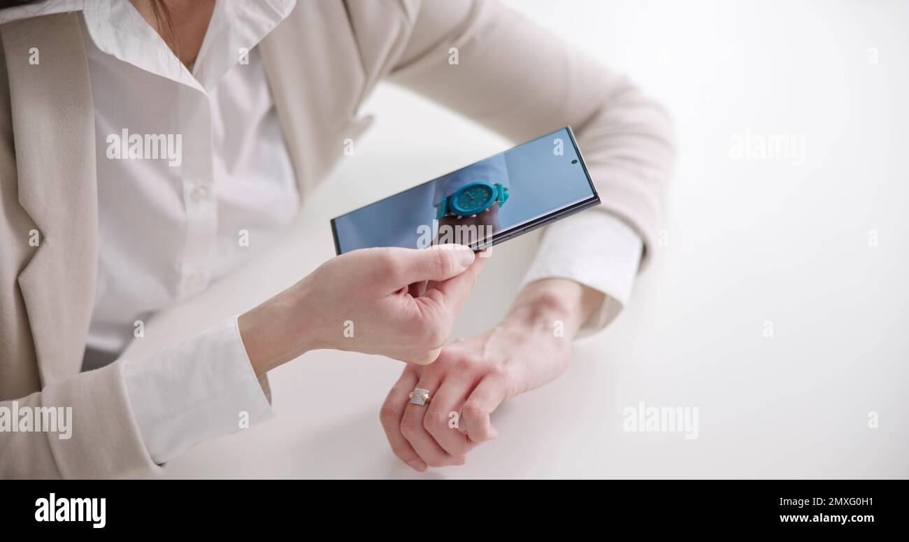 Try Virtual Fashion Watch Or Wristwatch On Hand Using Ar App Stock ...