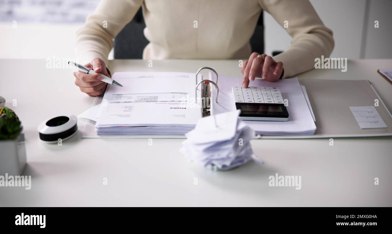 IRS Tax Audit. Female Auditor Doing Debt Fraud Inspection Stock Photo ...