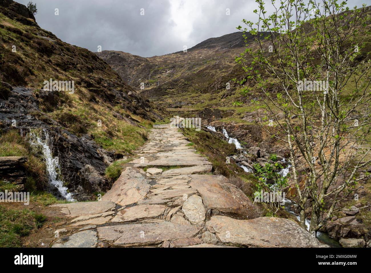 The Watkin Path, a well known route through Cwm Llan to Mount Snowdon ...