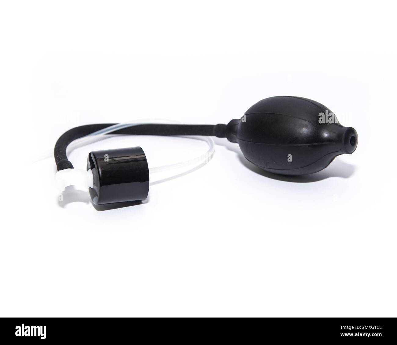 A close-up shot of a black atomizer on a white background Stock Photo ...