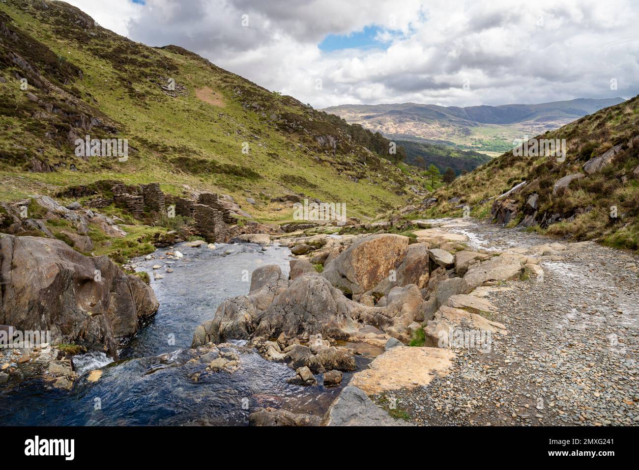 The Watkin Path, a well known route through Cwm Llan to Mount Snowdon ...