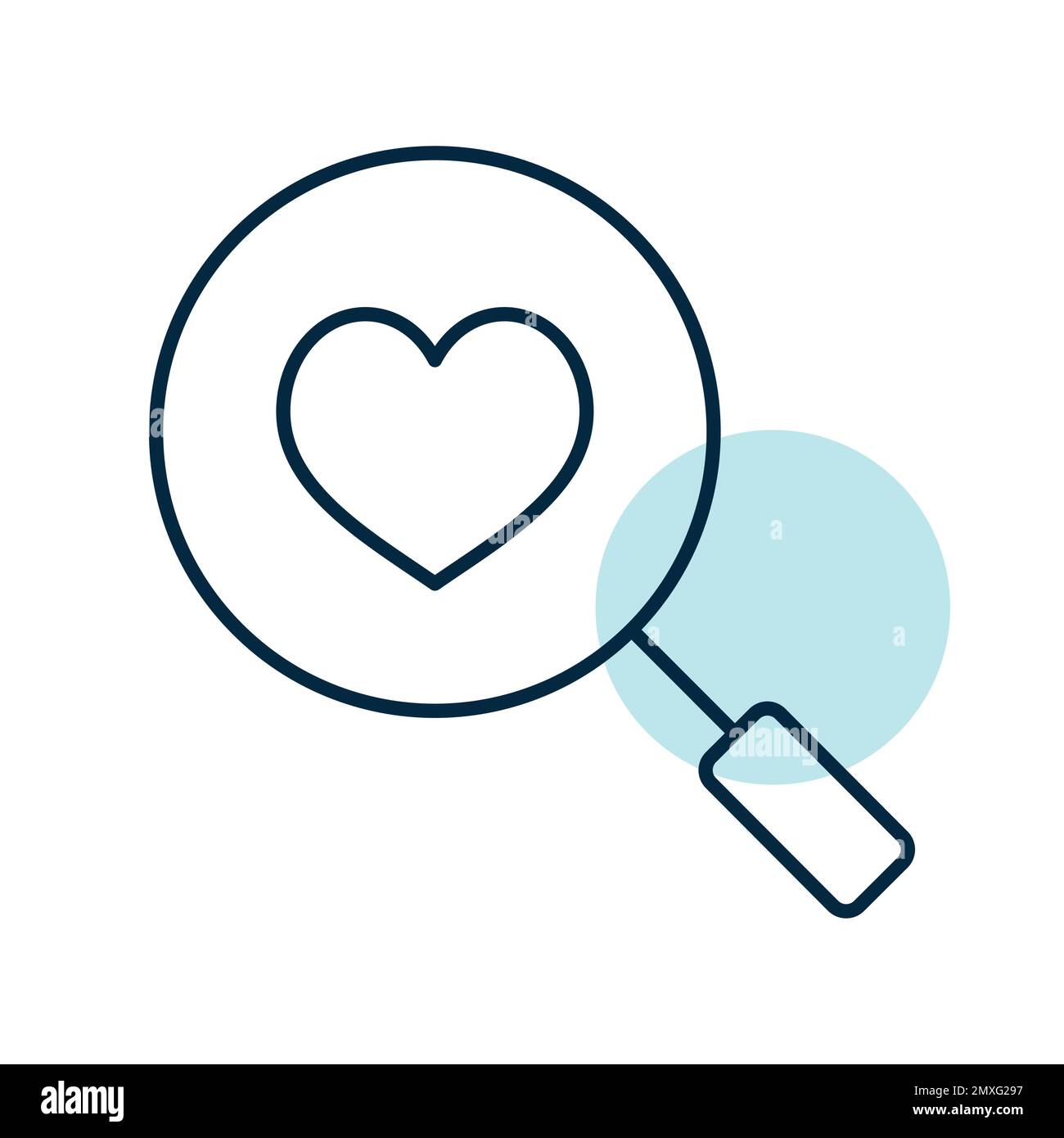 Heart search icon. Valentines day symbol. Vector illustration, romance ...
