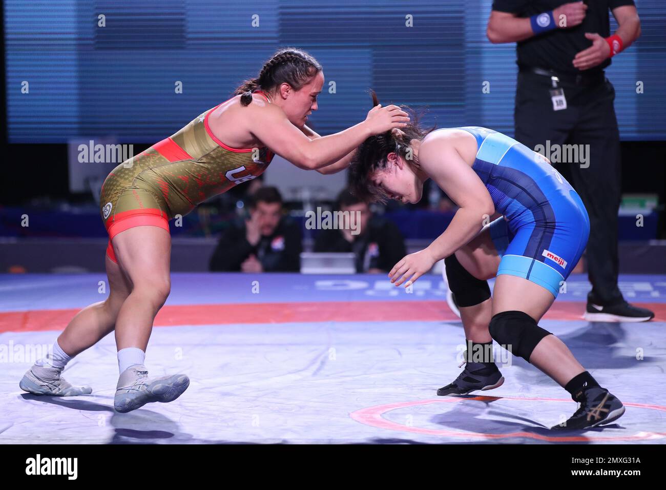 ZAGREB, CROATIA – FEBRUARY 03: Mallory Maxine Velte of USA (gold ...