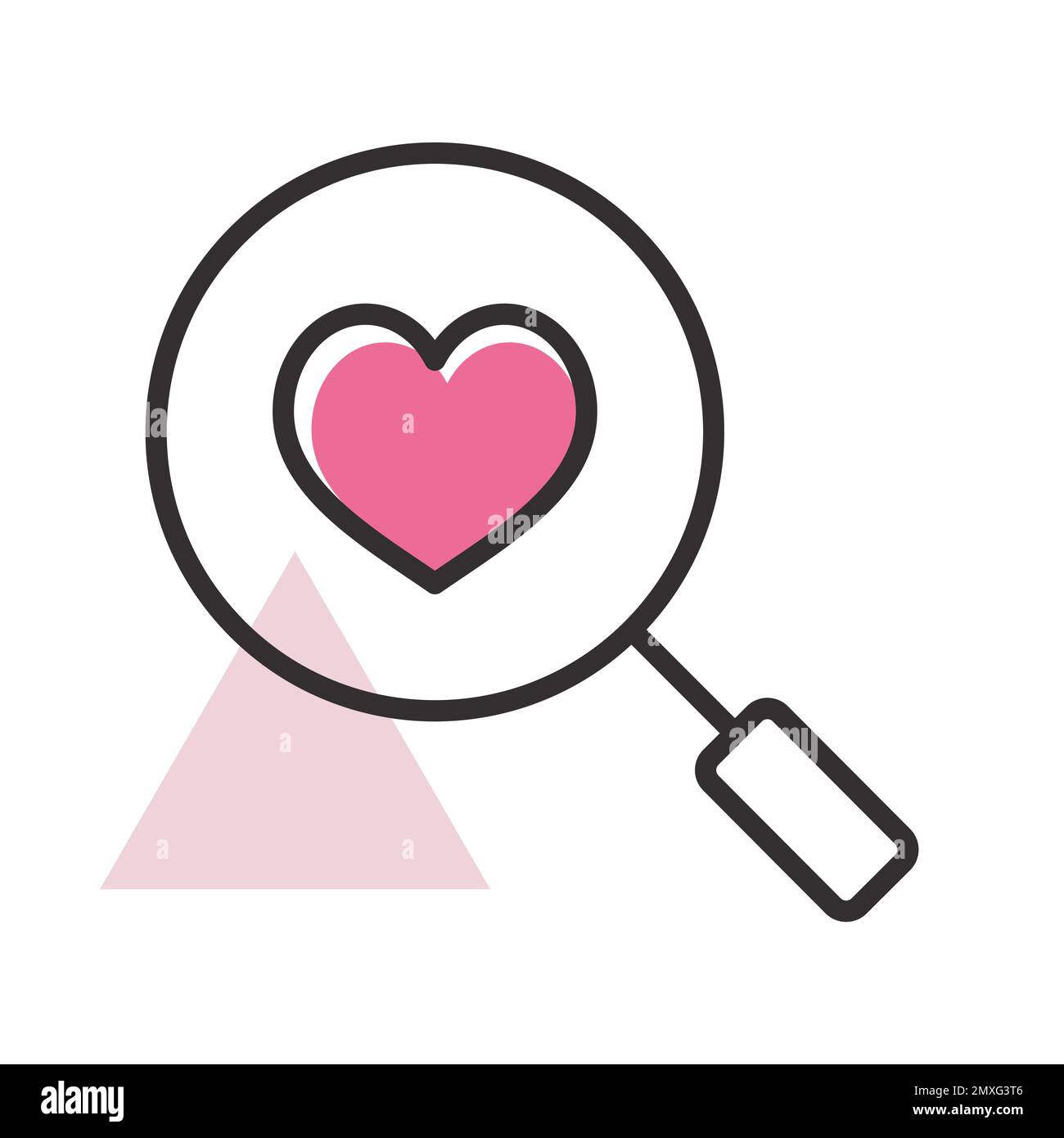 Heart search icon. Valentines day symbol. Vector illustration, romance ...