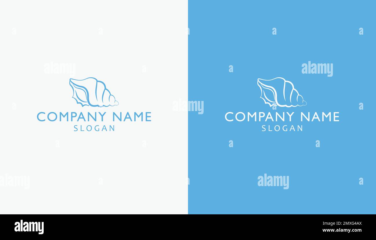 Seashell logo design. Simple line art vector logo design Stock Vector ...