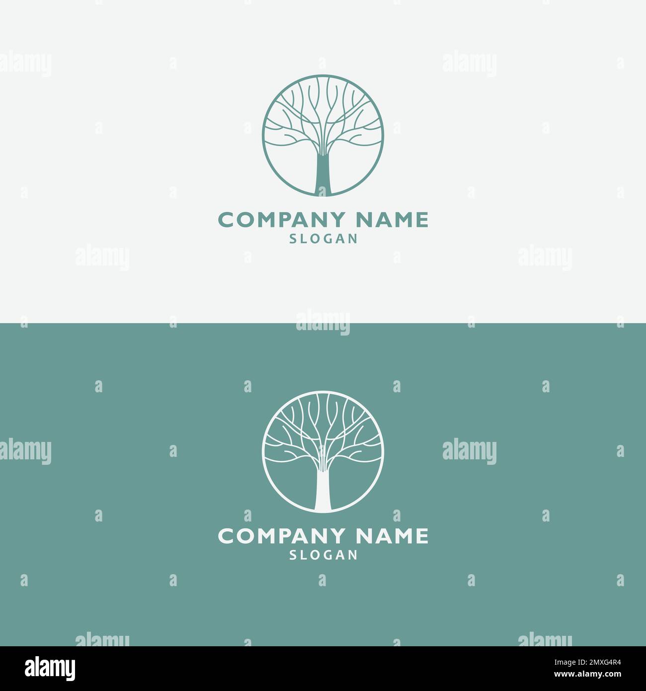 Modern tree logo design. Minimalist eco and nature vector logo. Tree of ...