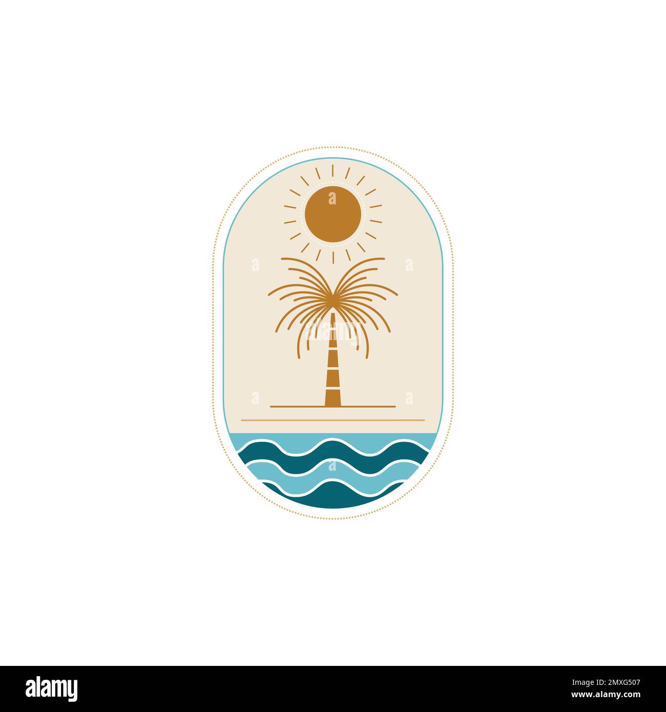 Palm tree vector illustration. Colorful beach symbol graphic design ...