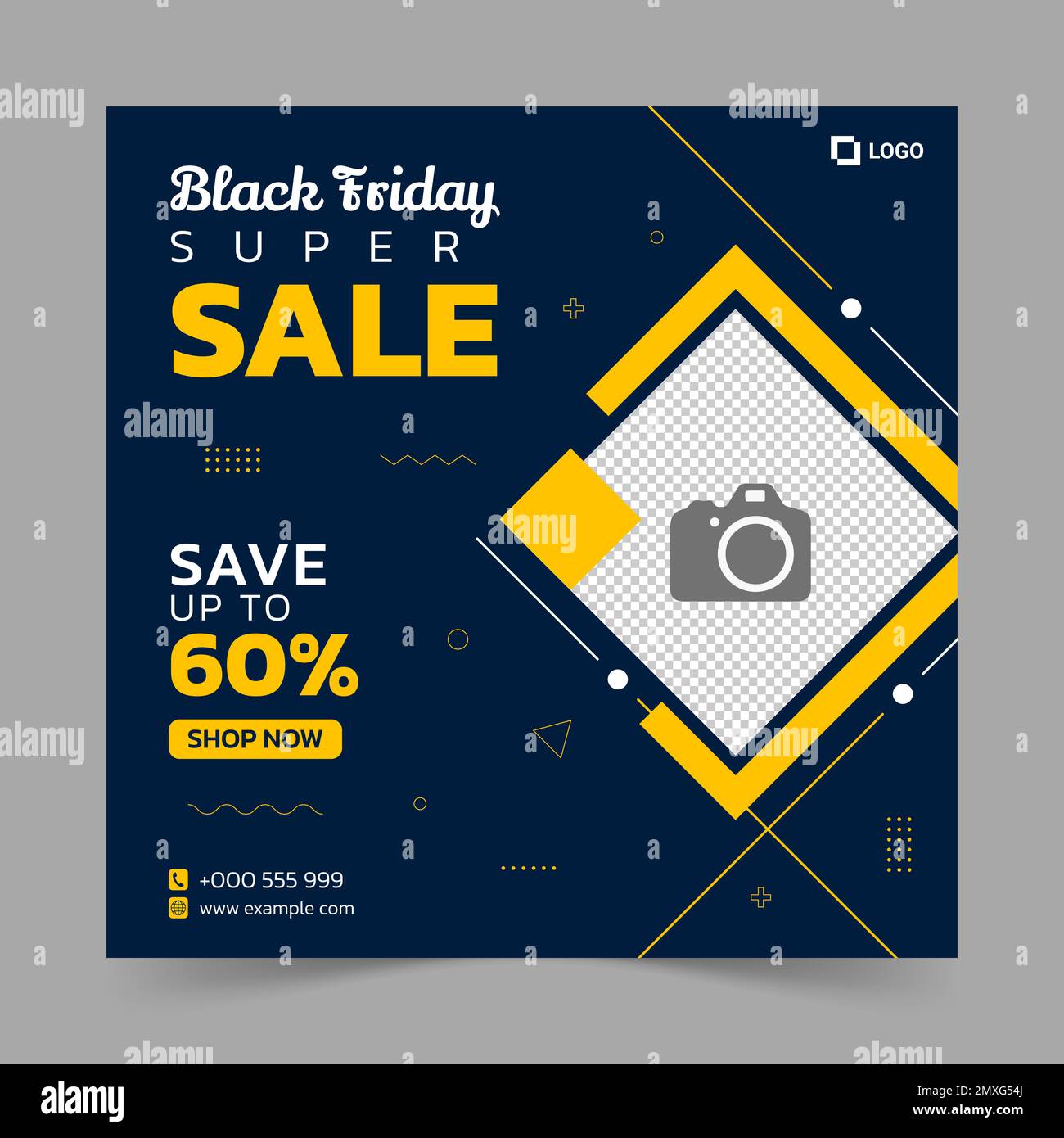 Creative vector modern black friday sale social media post template ...