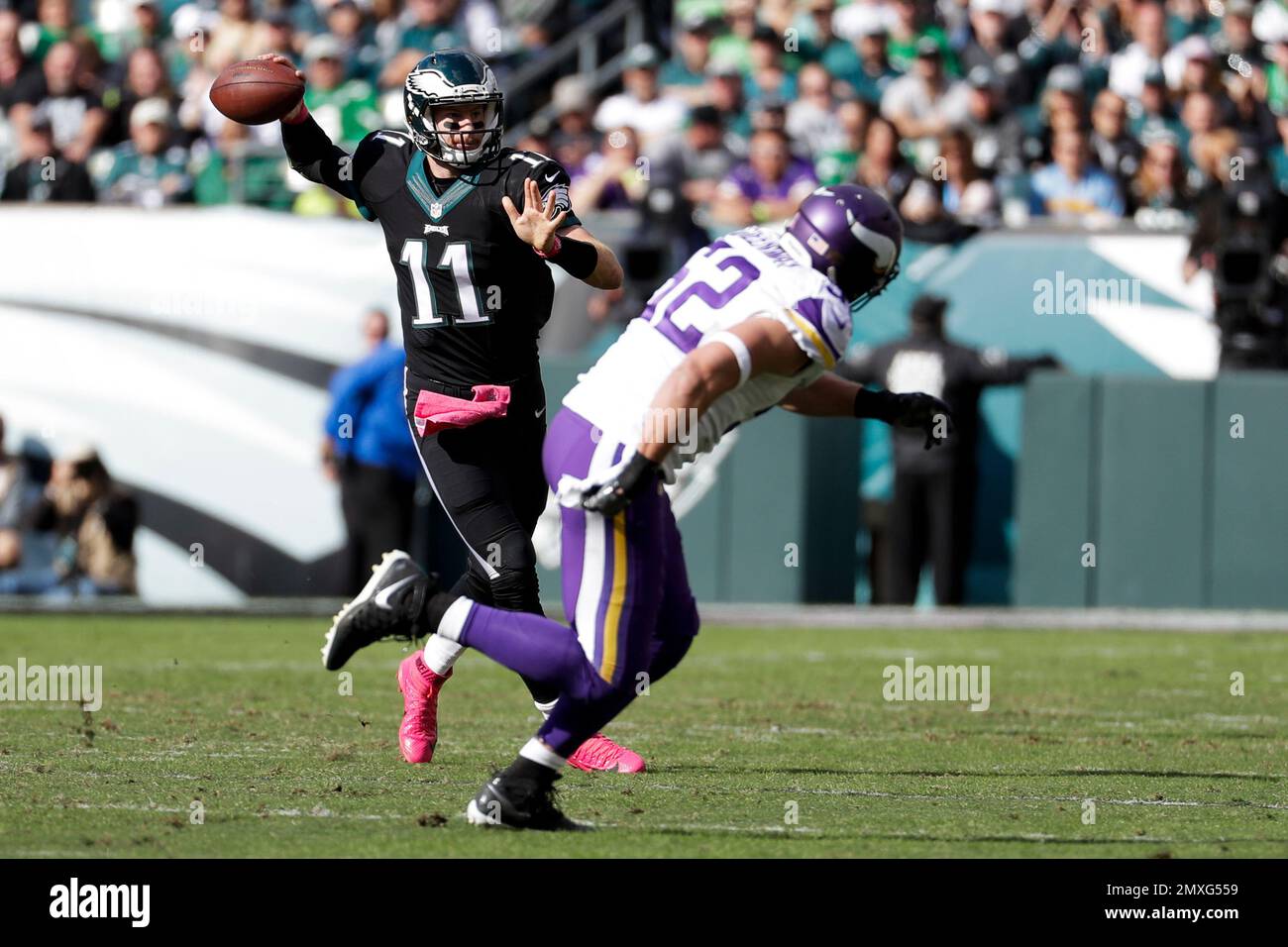 Philadelphia Eagles quarterback Carson Wentz (11) in action against ...
