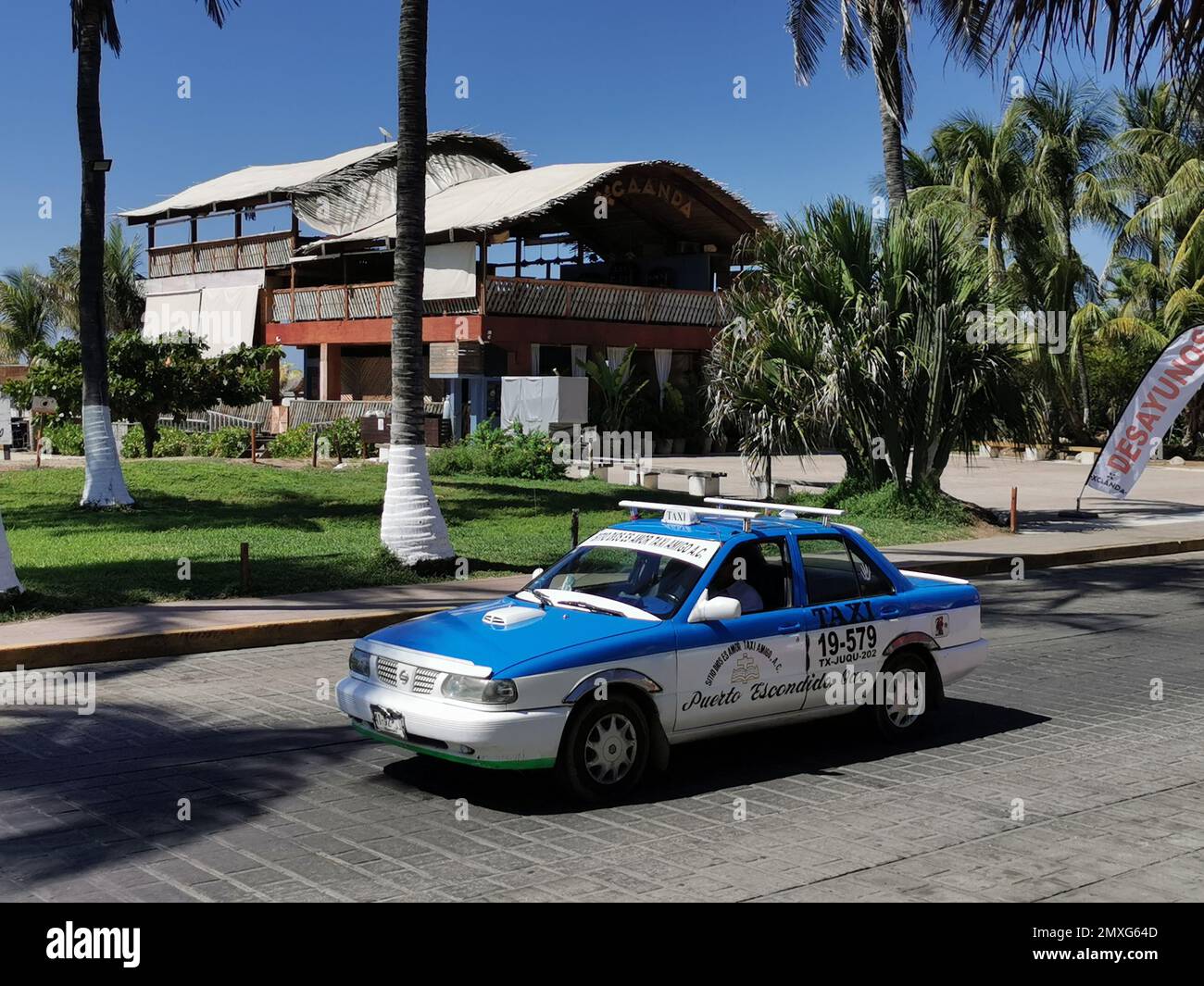 Puerto Escondido Oaxaca Mexico 26. January 2023 Colorful turquoise blue ...