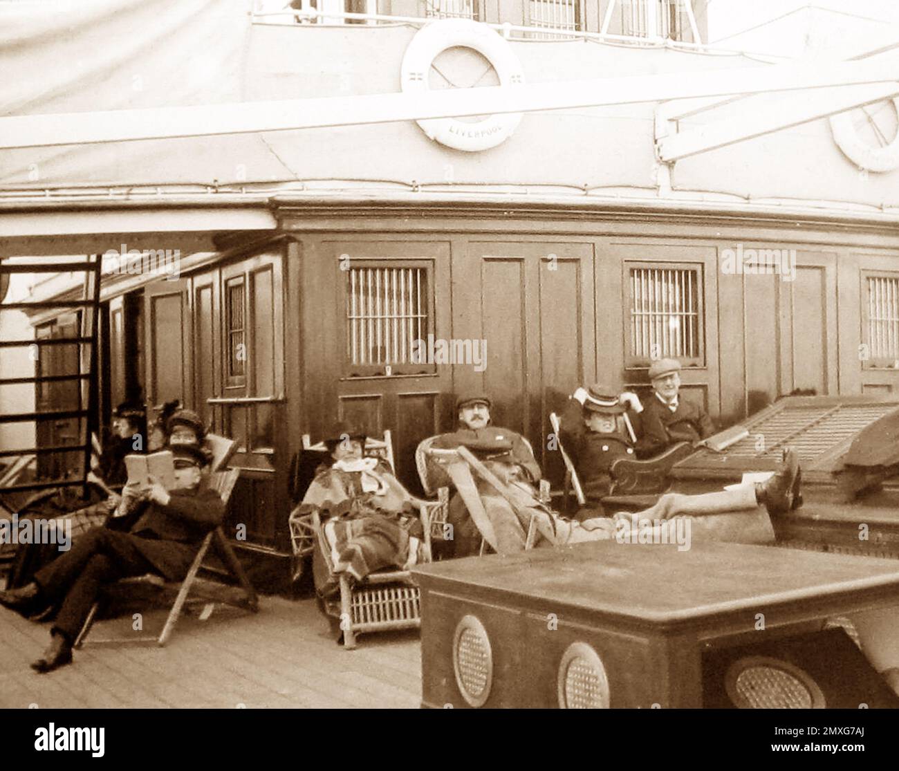 Passengers on board the SS Loanda, Victorian period Stock Photo - Alamy