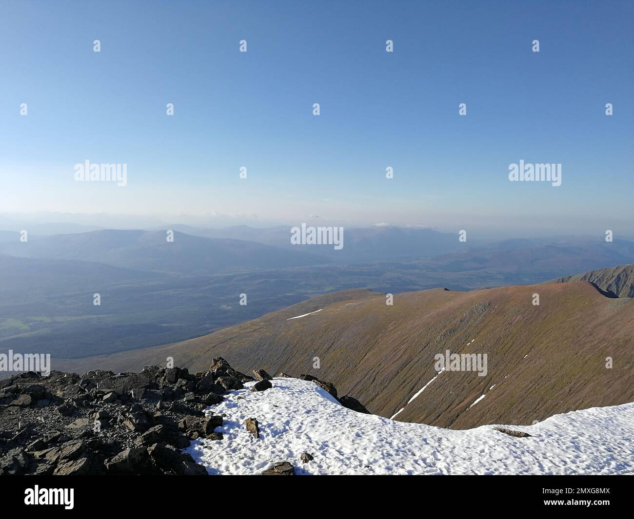 Crystal clear views from the top of Ben Nevis in Scotland Stock Photo ...
