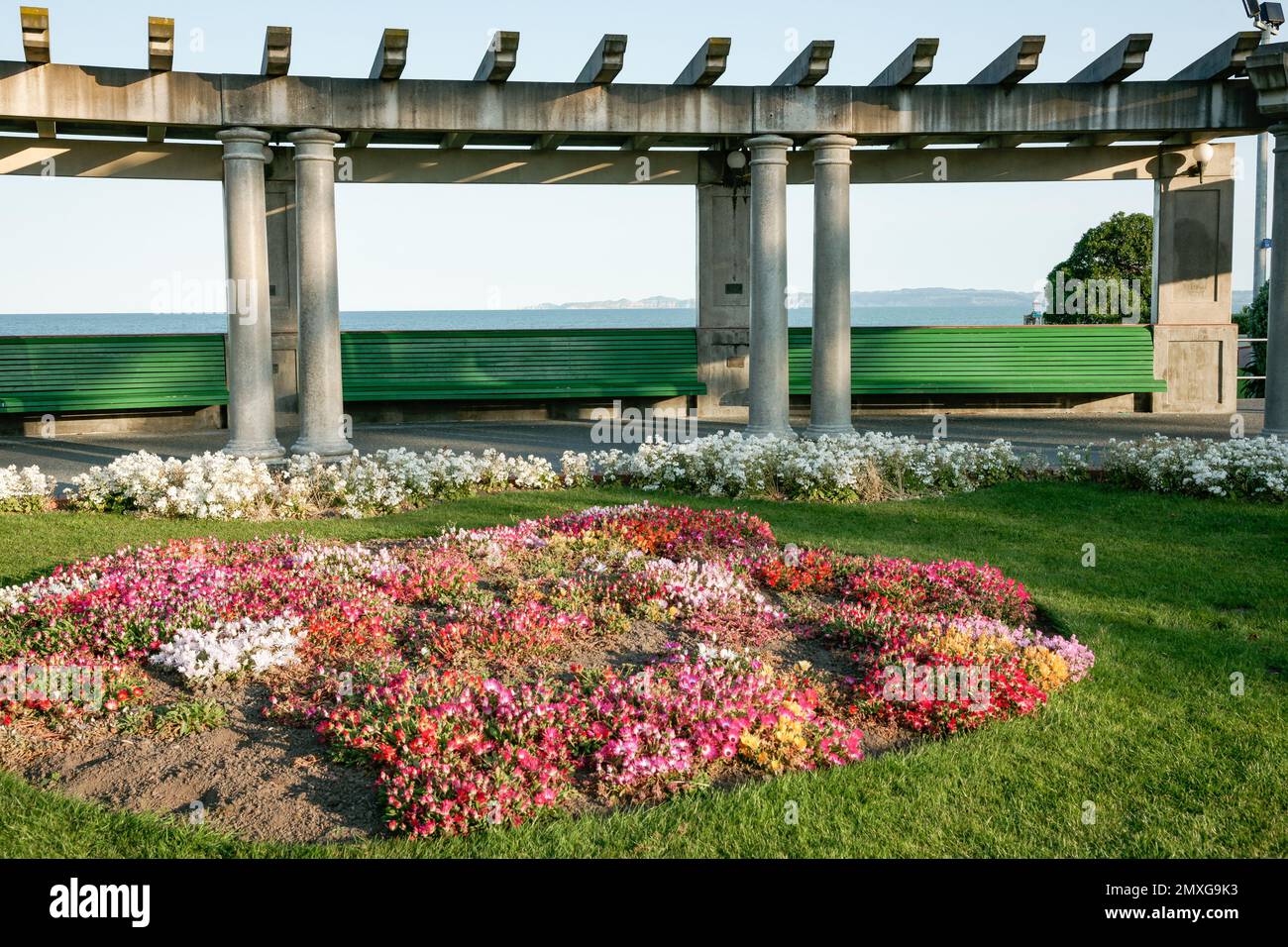 Memorial structure known as the Colonnade to earthquake victims in ...