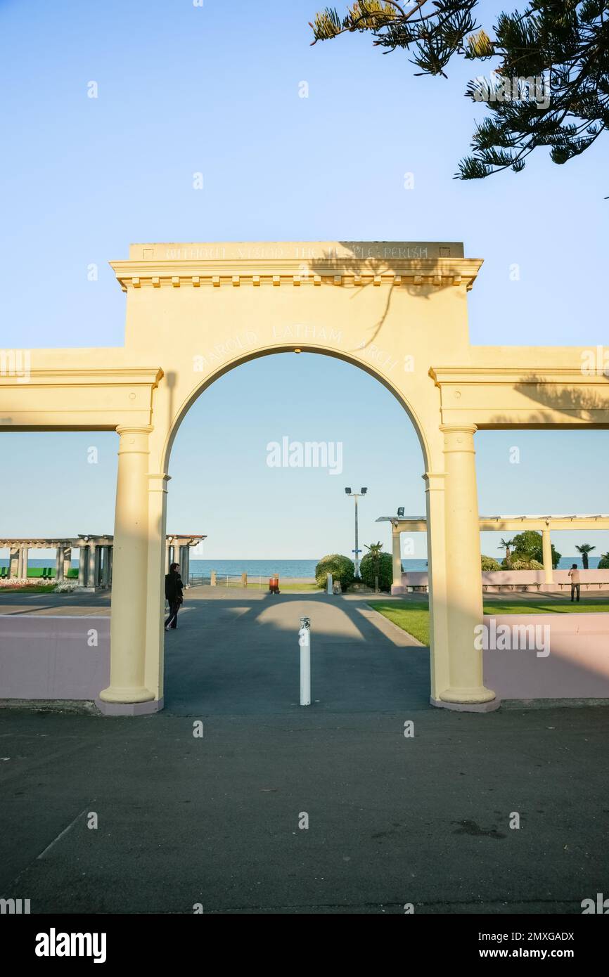 Napier New Zealand October 5 2010; Harold Latham Arch in Colonnade on ...