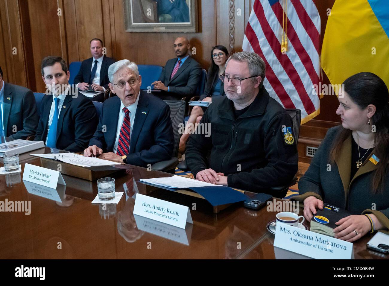 Attorney General Merrick Garland, left, meets with Ukrainian Prosecutor ...