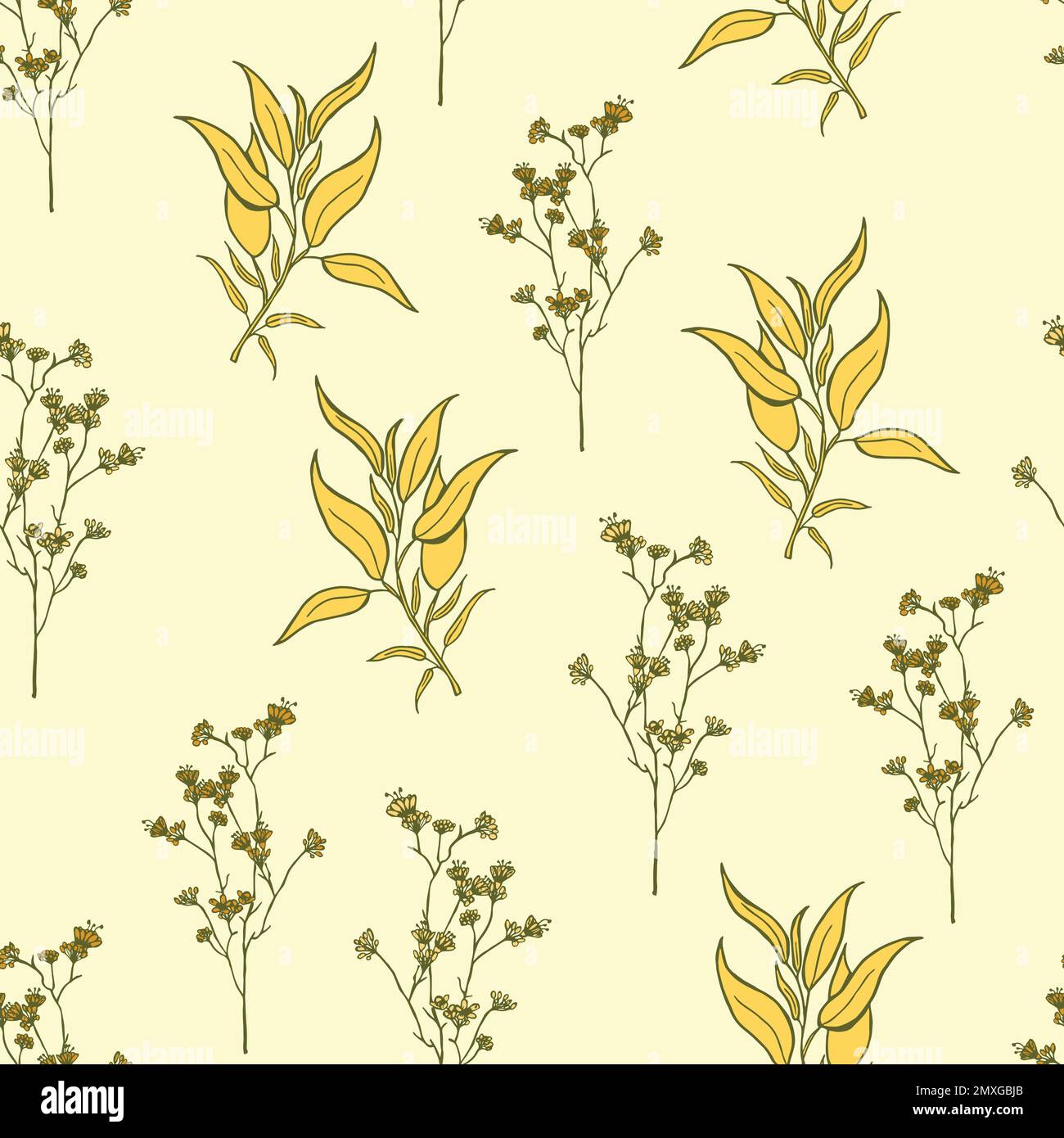 Modern wildflowers seamless pattern design. Seamless pattern with ...