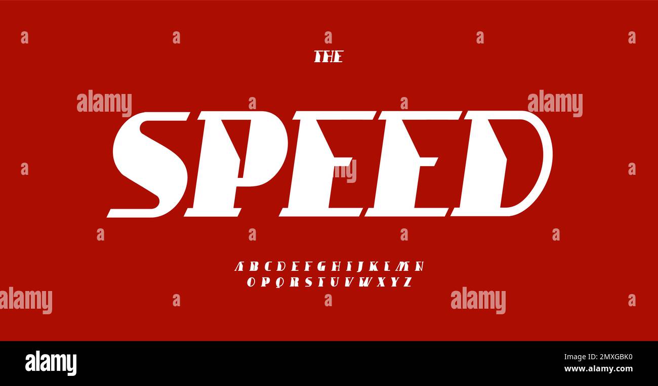 Old fashioned speed alphabet, retro car letters, minimalistic ...
