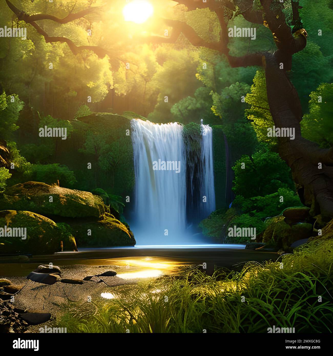 Nepal and Waterfall Stock Photo - Alamy