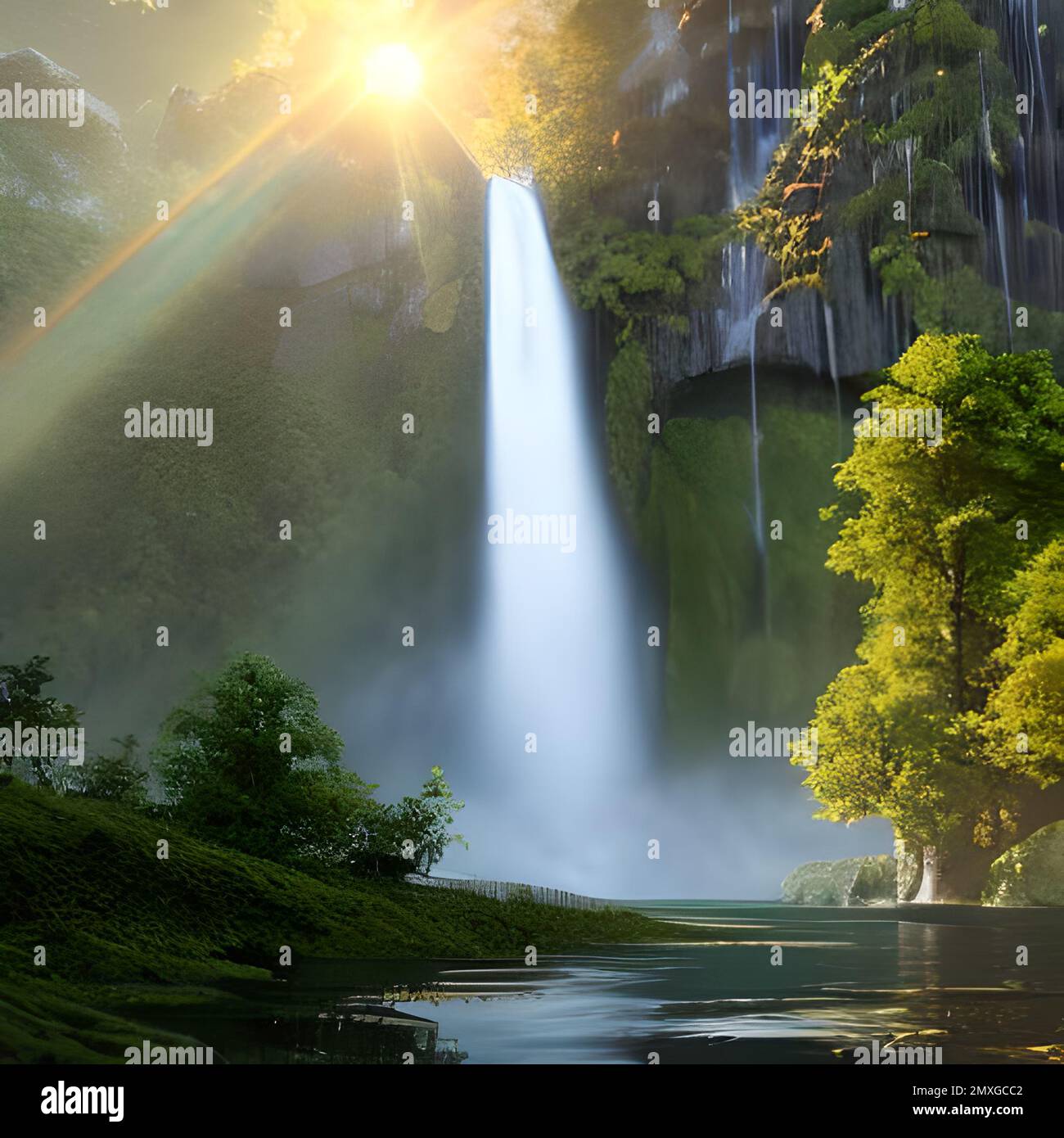 Nepal and Waterfall Stock Photo - Alamy