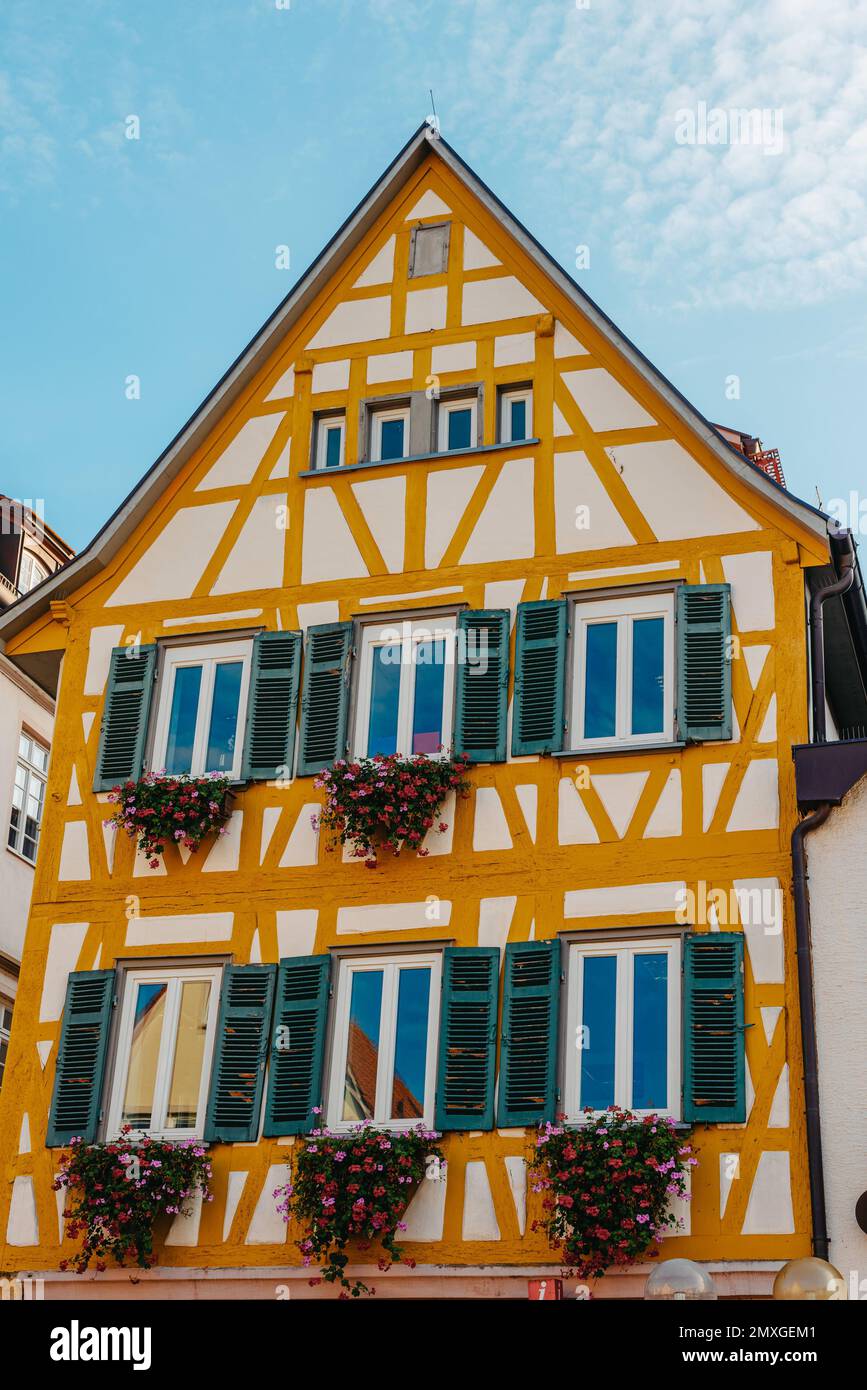 The Old Fachwerk houses in Germany. Scenic view of ancient medieval ...