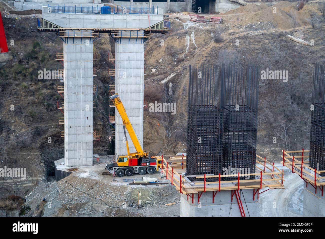 Process construction bridge for cars or trains and road transport ...