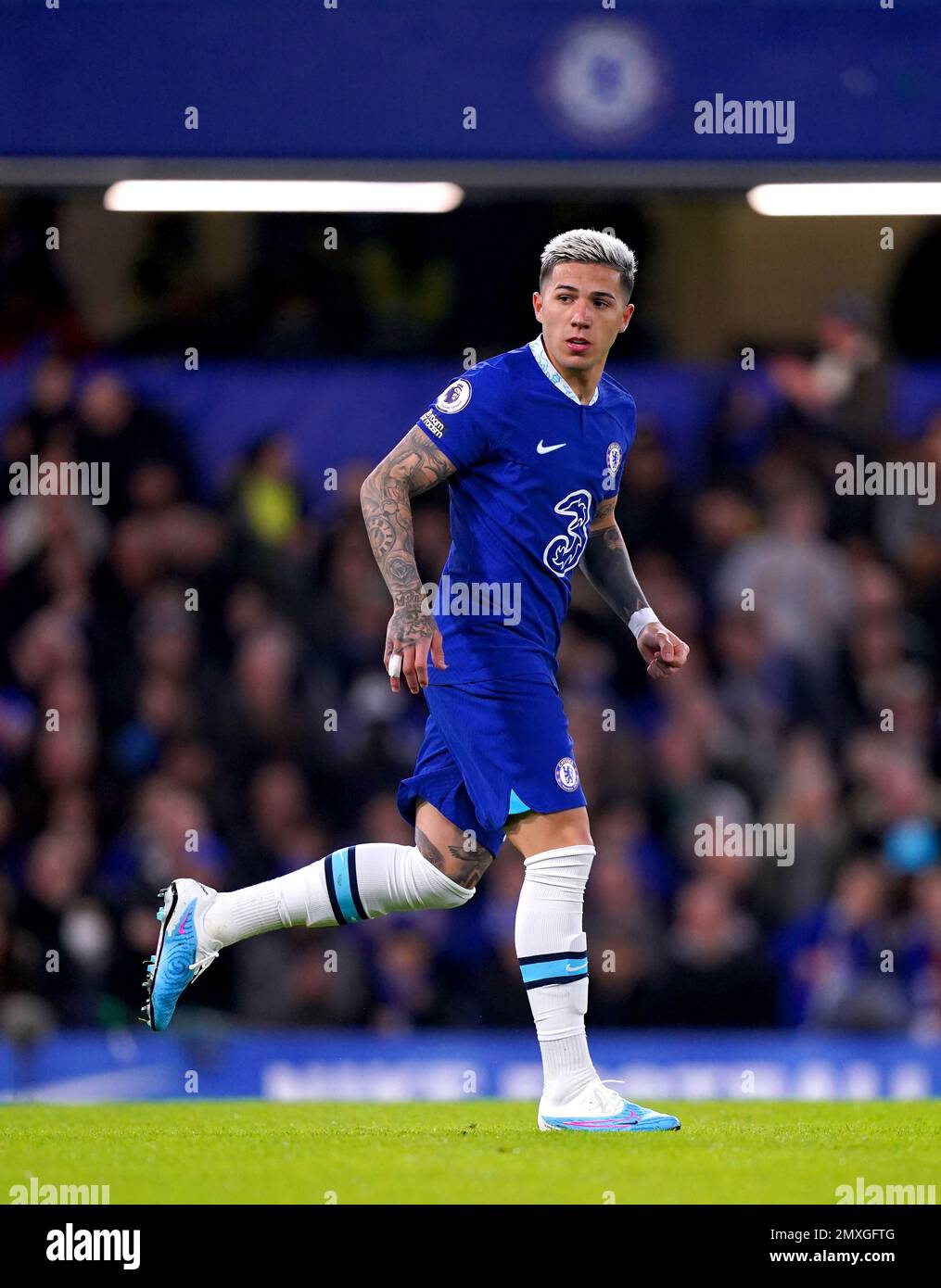 Chelsea's Enzo Fernandez during the Premier League match at Stamford ...