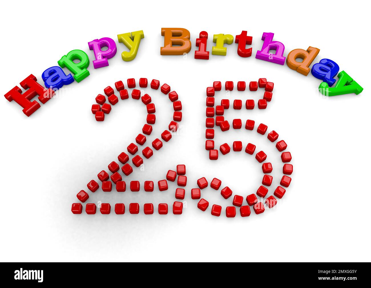 A 3D Rendering with lettering Happy Birthday and a big red number Stock ...