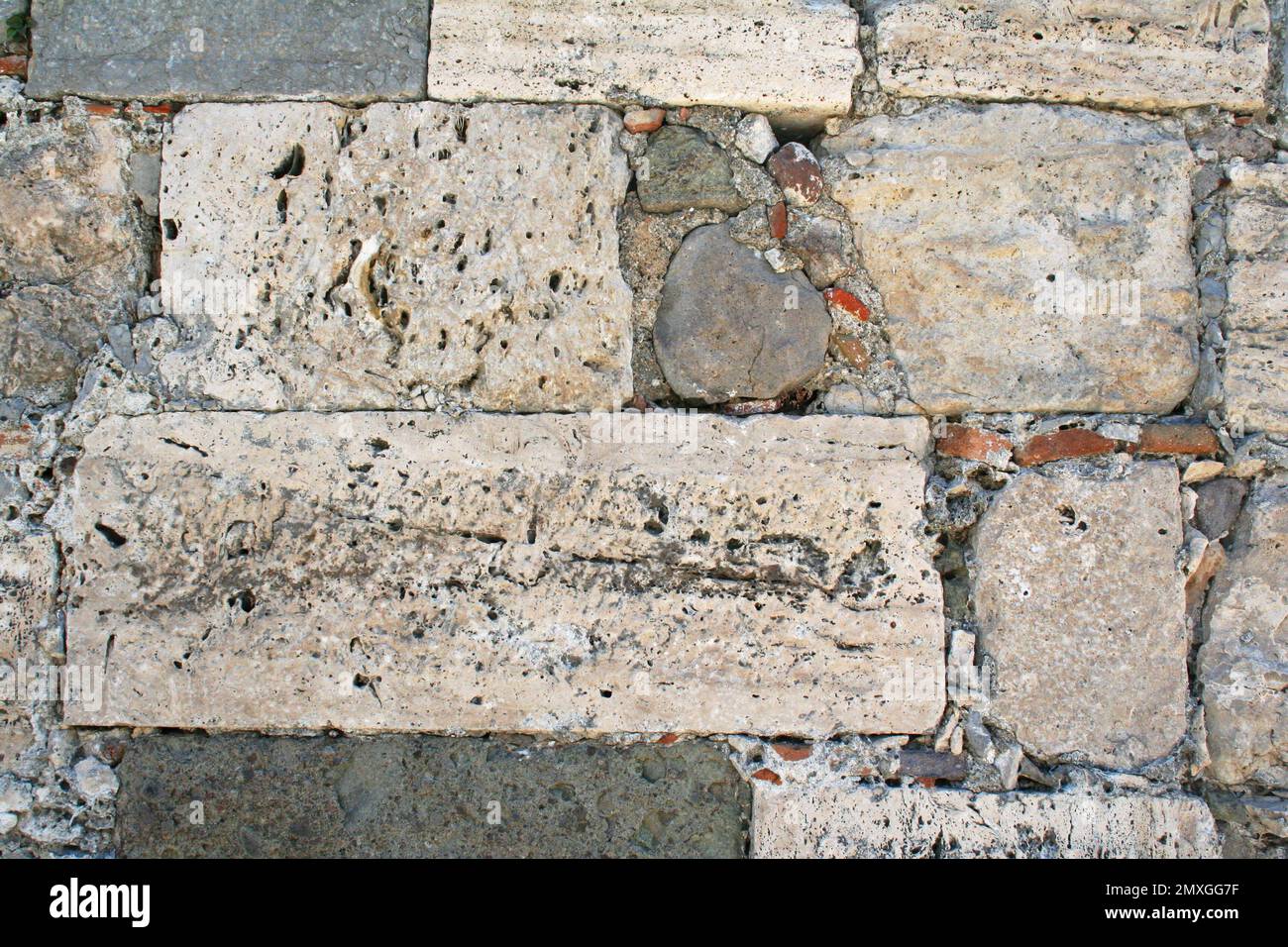 Greece. Kos. Part of castle's wall . Abstract old stone wall can use as ...