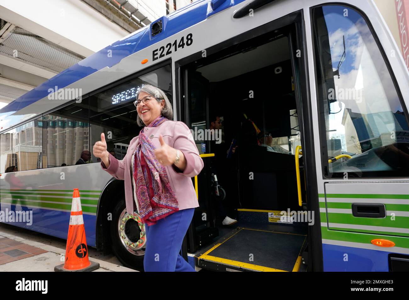 Miami-Dade County Mayor Daniella Levine Cava gives two thumbs up after ...