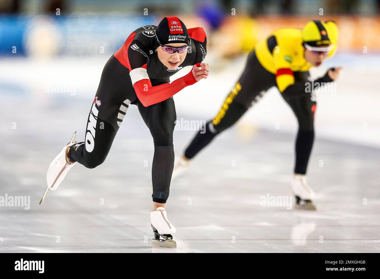 HERENVEEN - Joy Beune in action on the 1,500 meters during the first ...