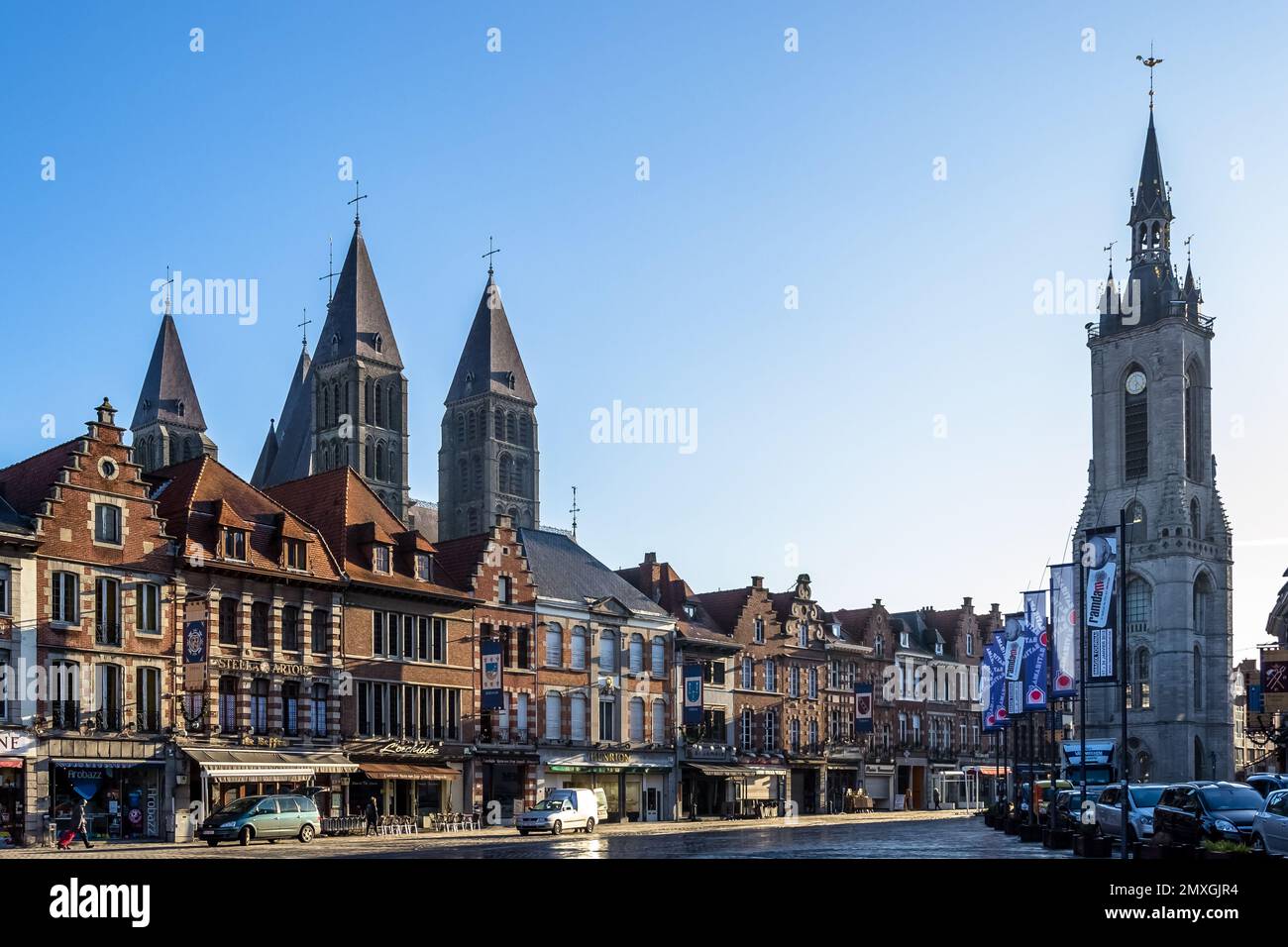 Architectural detail of the Grand-Place of Tournai, main square and the ...