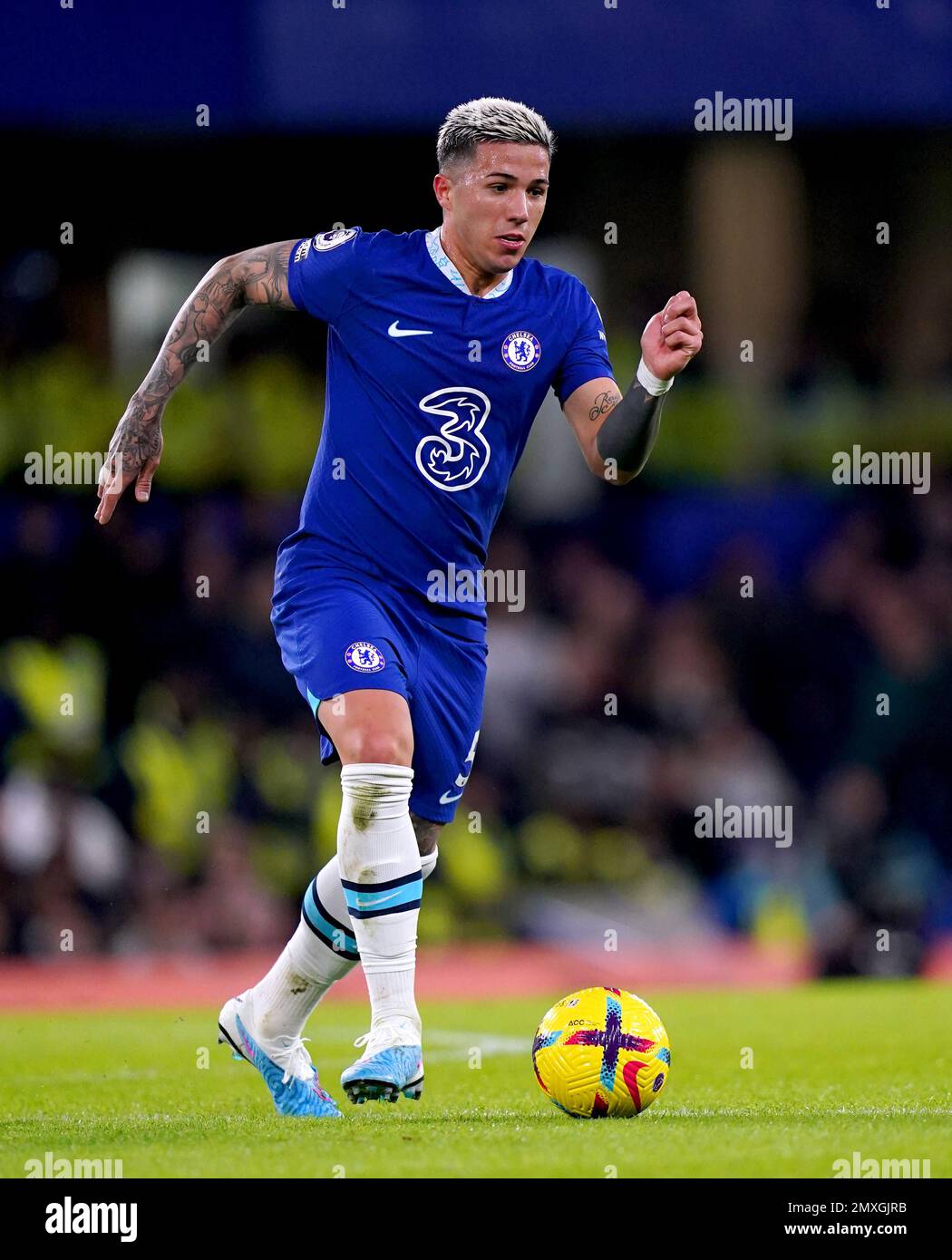 Chelsea's Enzo Fernandez during the Premier League match at Stamford ...