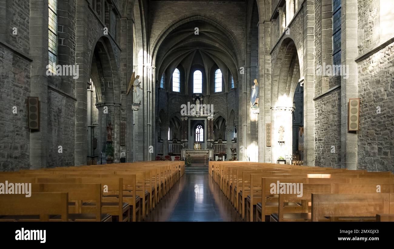 Architectural detail of the Church of Saint Quentin, a Roman Catholic ...