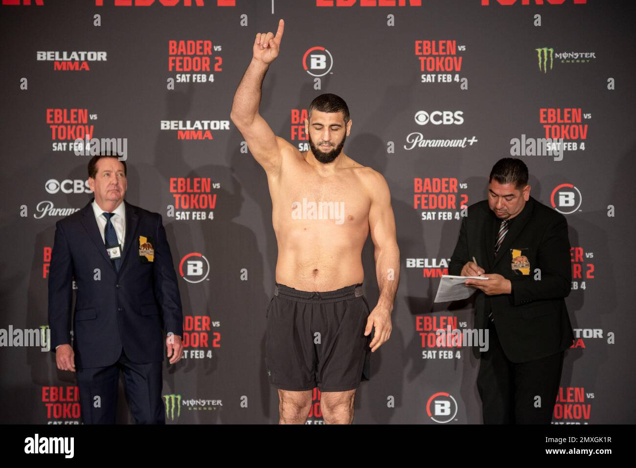 Los Angeles, California - February 3rd: Ali Isaev weighs in at 261.8lbs ...