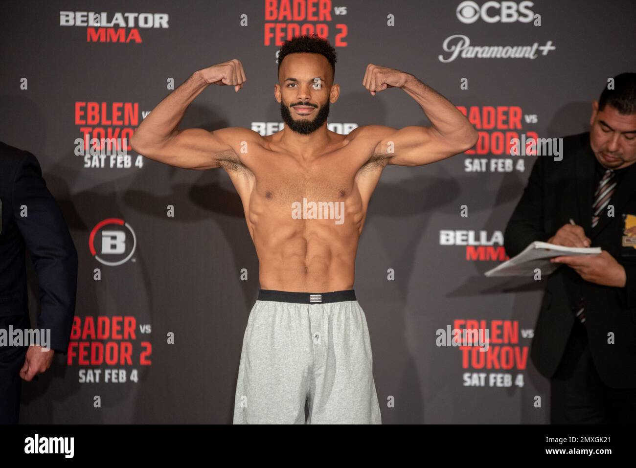 Los Angeles, California - February 3rd: Jornel Lugo weighs in at 135lbs ...