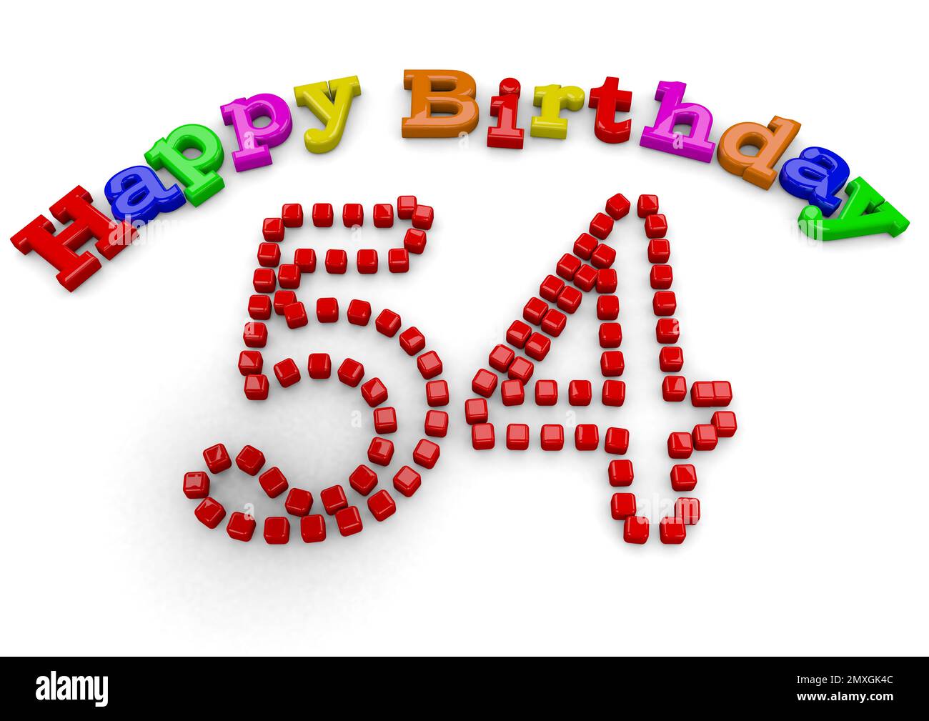 A 3D Rendering with lettering Happy Birthday and a big red number Stock ...