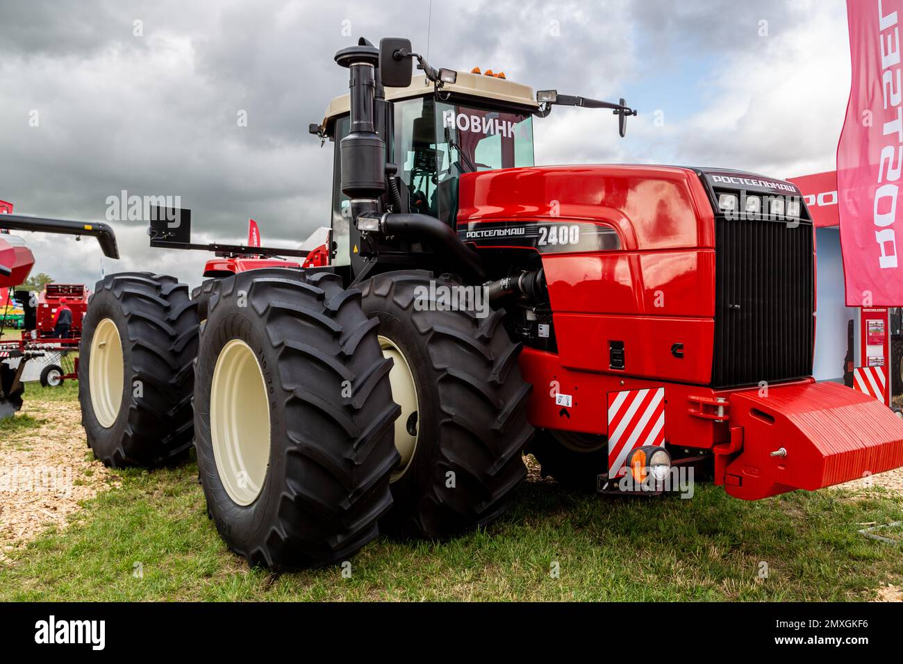 Russia, Leningrad Region - June, 2019: Powerful tractors brand ...