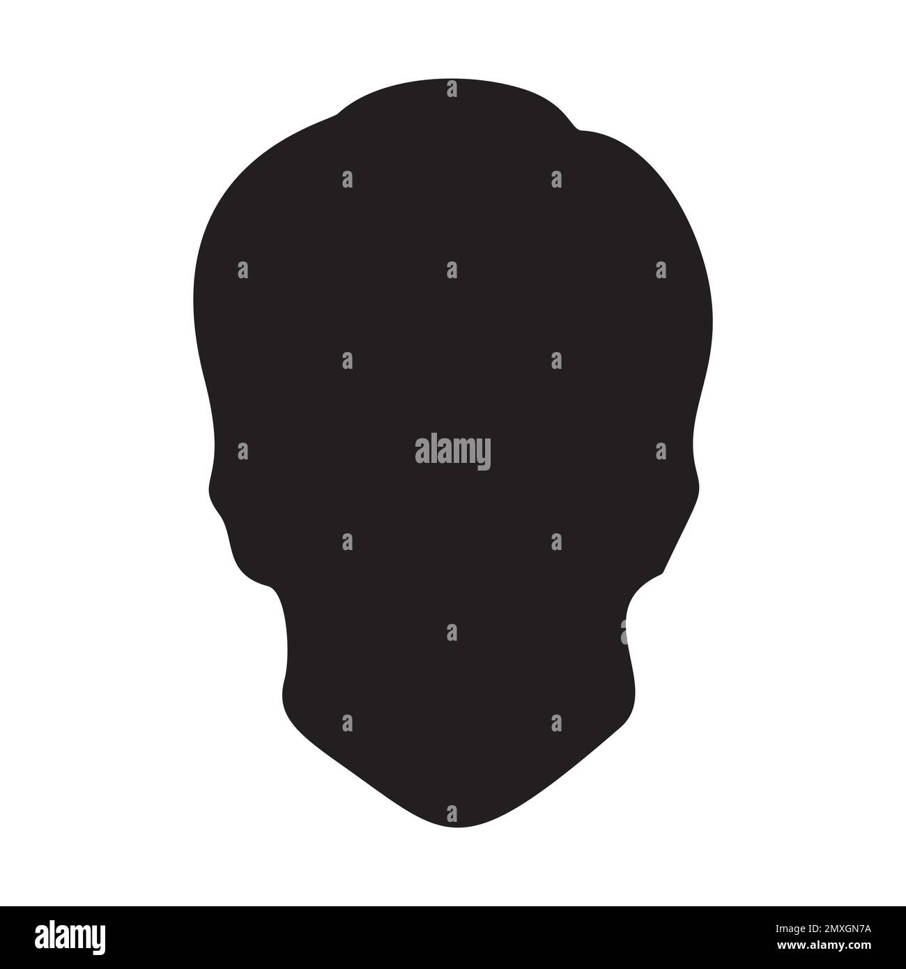 Block print vector skull isolated illustration. Macabre skeleton tattoo ...