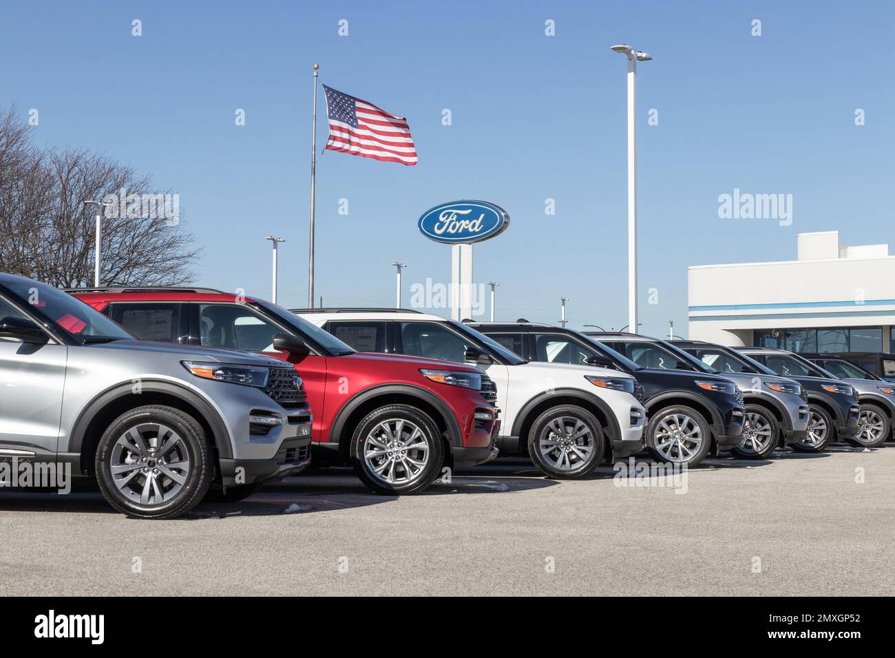 Lafayette - Circa February 2023: Ford Explorer display at a dealership ...