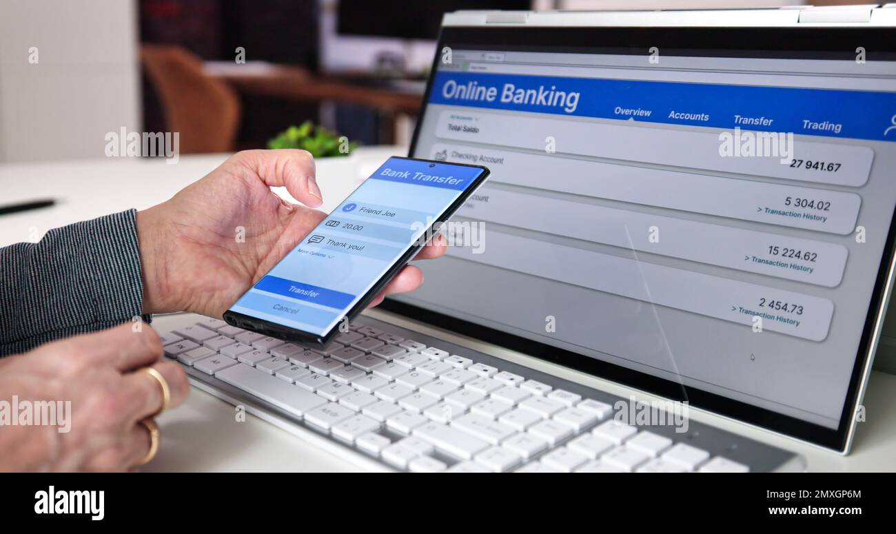 Online Bank Ecommerce Money Transfer 2 Factor Authentication Stock ...